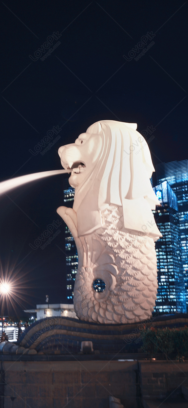 🔥 Free Download Merlion Park Mobile Wallpaper Image On Lovepik by ...