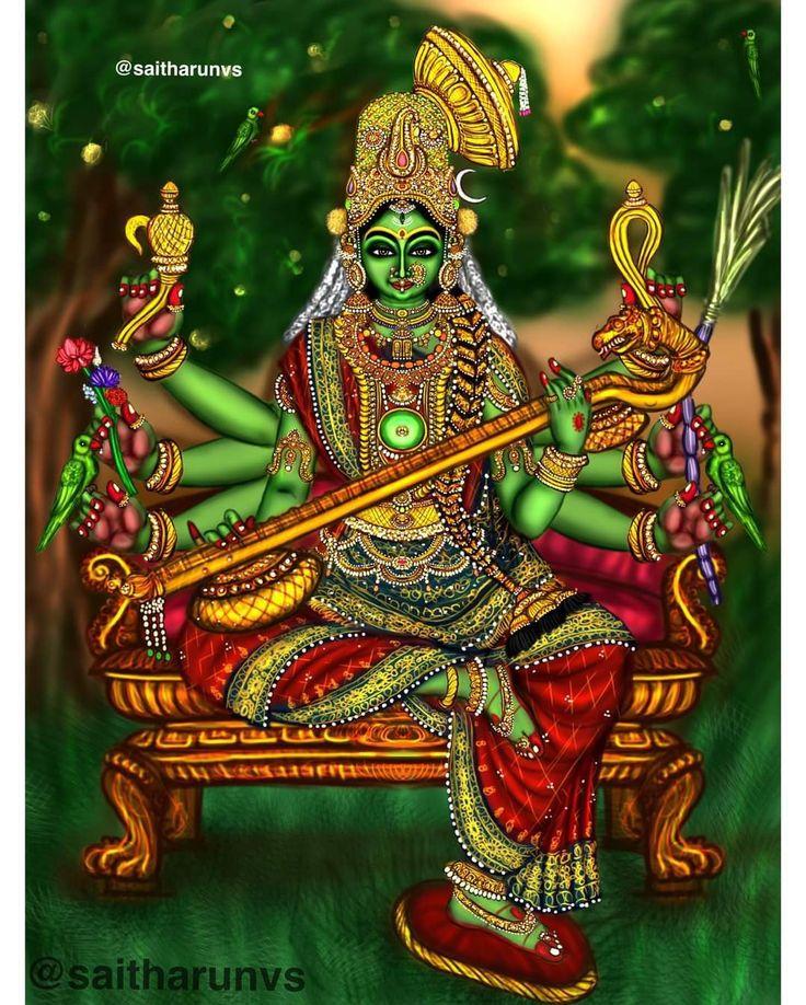 🔥 Free Download Matangi Devi Ideas In Hindu Art Saraswati Goddess Kali ...