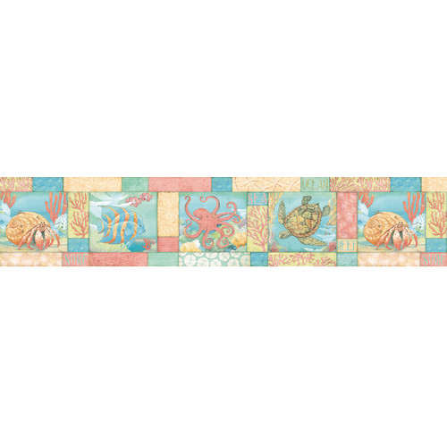 Free download 451 1742 Blue Brushstrokes Brewster Wallpaper Borders ...