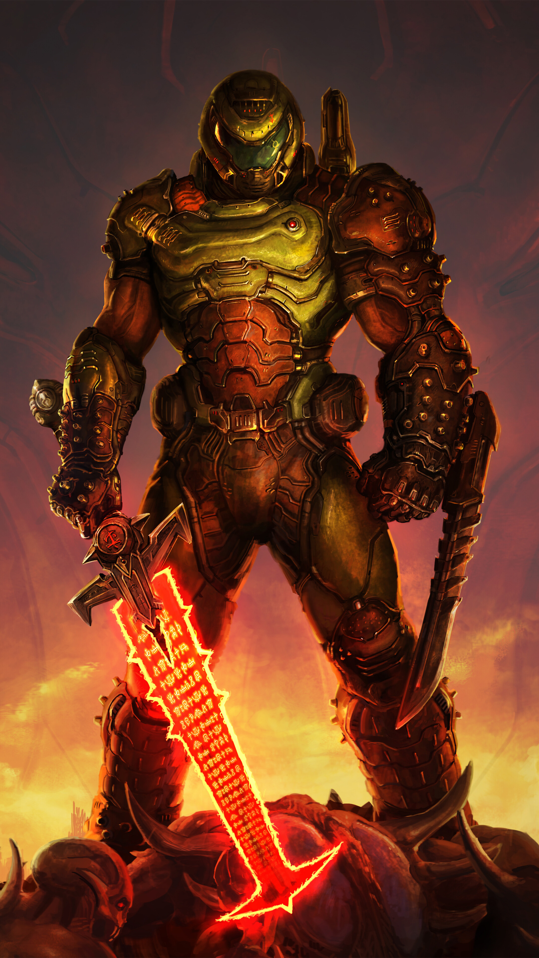 🔥 Free Download Doom Eternal Doomguy Helmet Hd Phone Wallpaper by ...