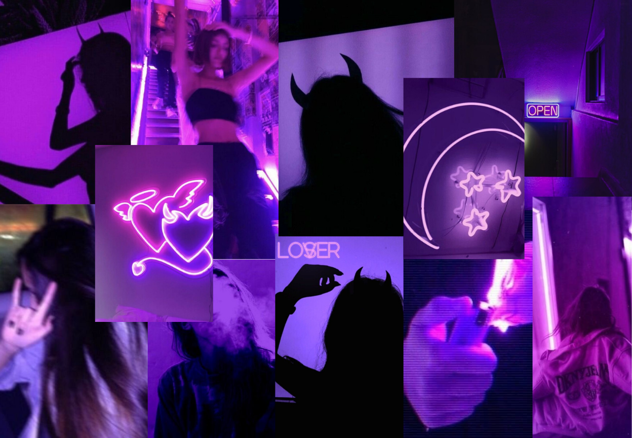 🔥 Free Download Captivating Aesthetic Purple Neon Computer Set ...