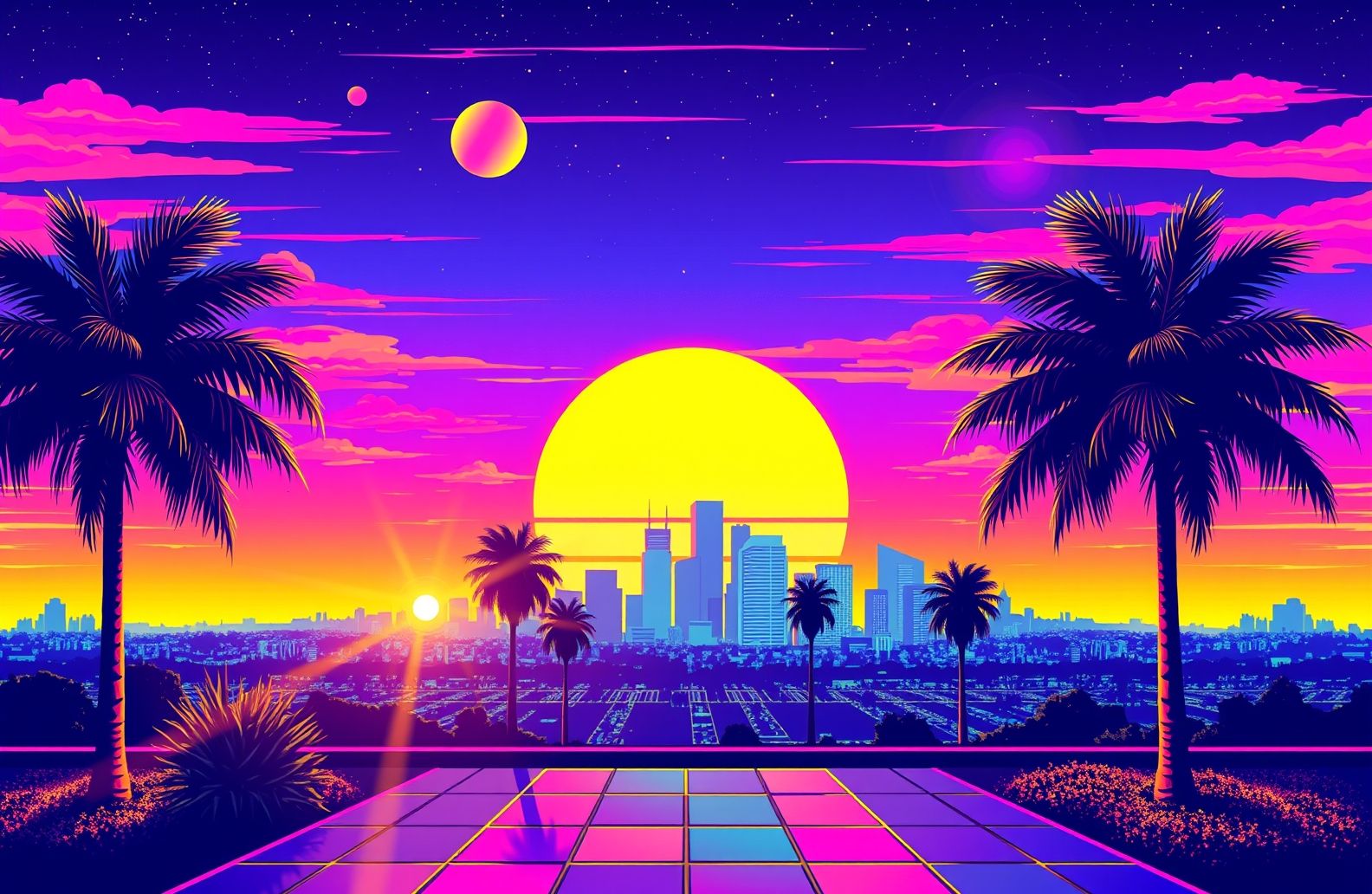 Vaporwave Background City Vaporwave City Stock Illustrations – 2,910