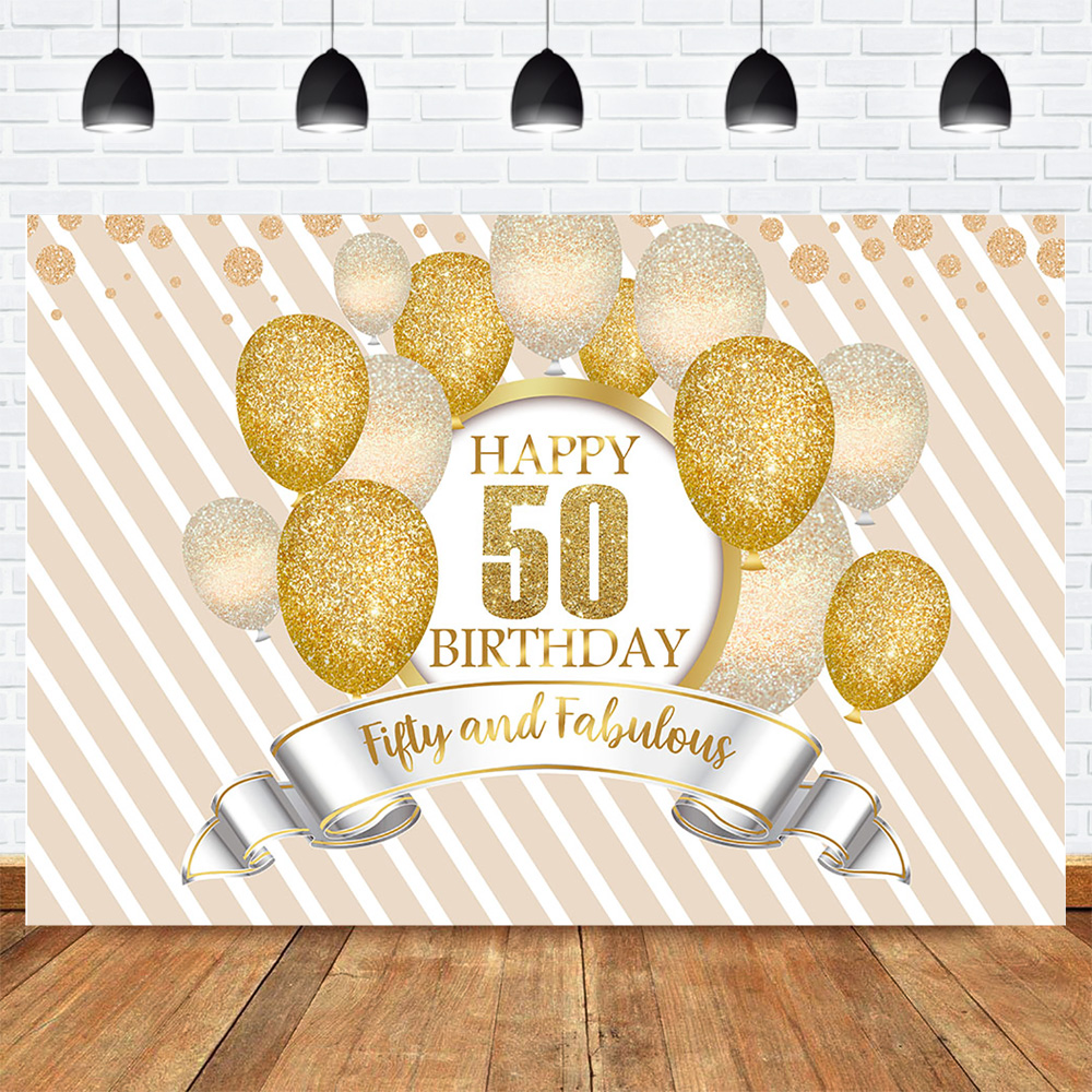 🔥 Free Download Happy 50th Birthday Party Backdrop Fifty And Fabulous ...