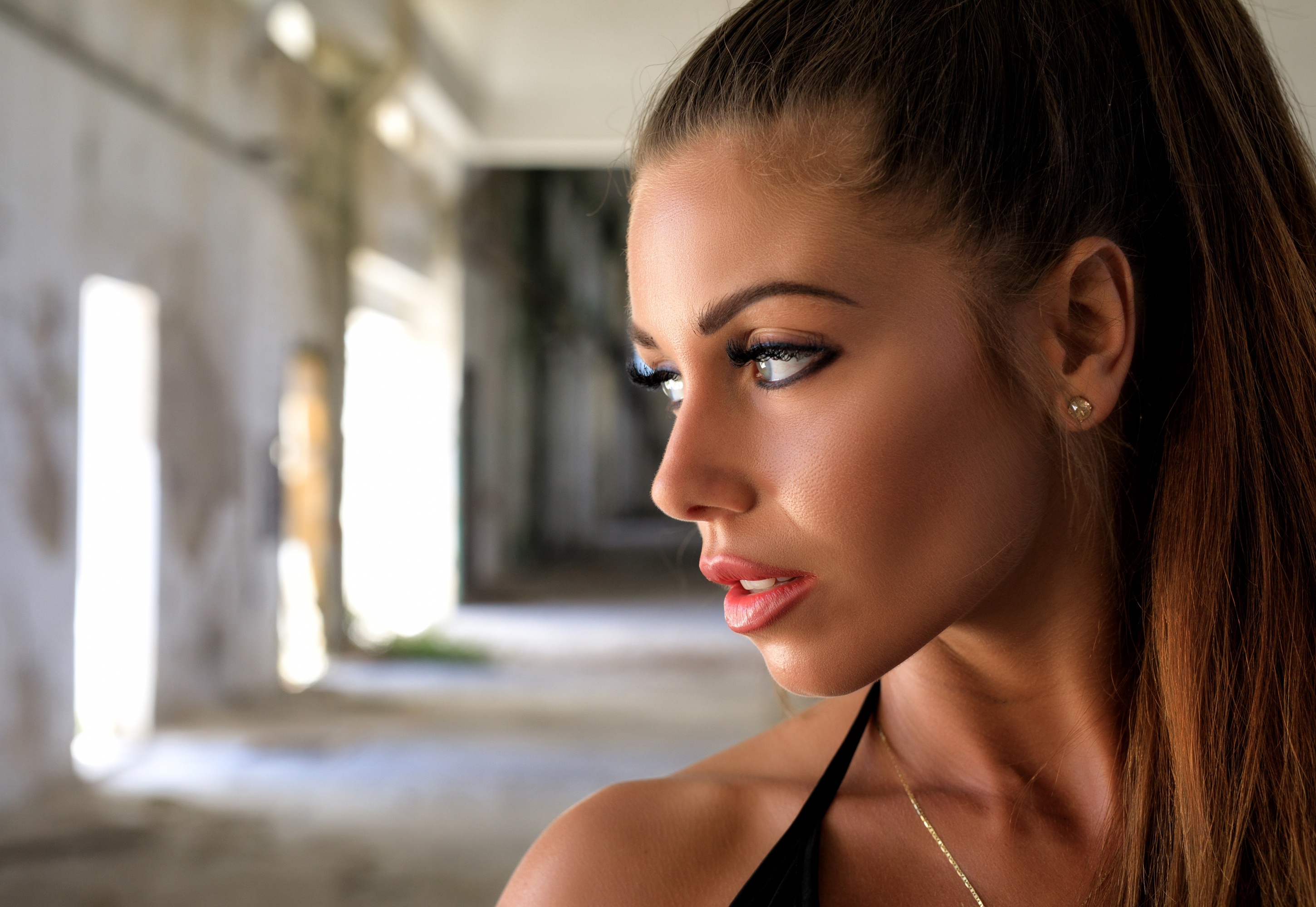 🔥 Free Download Portrait Model Looking Away Ponytail Isabelle by ...