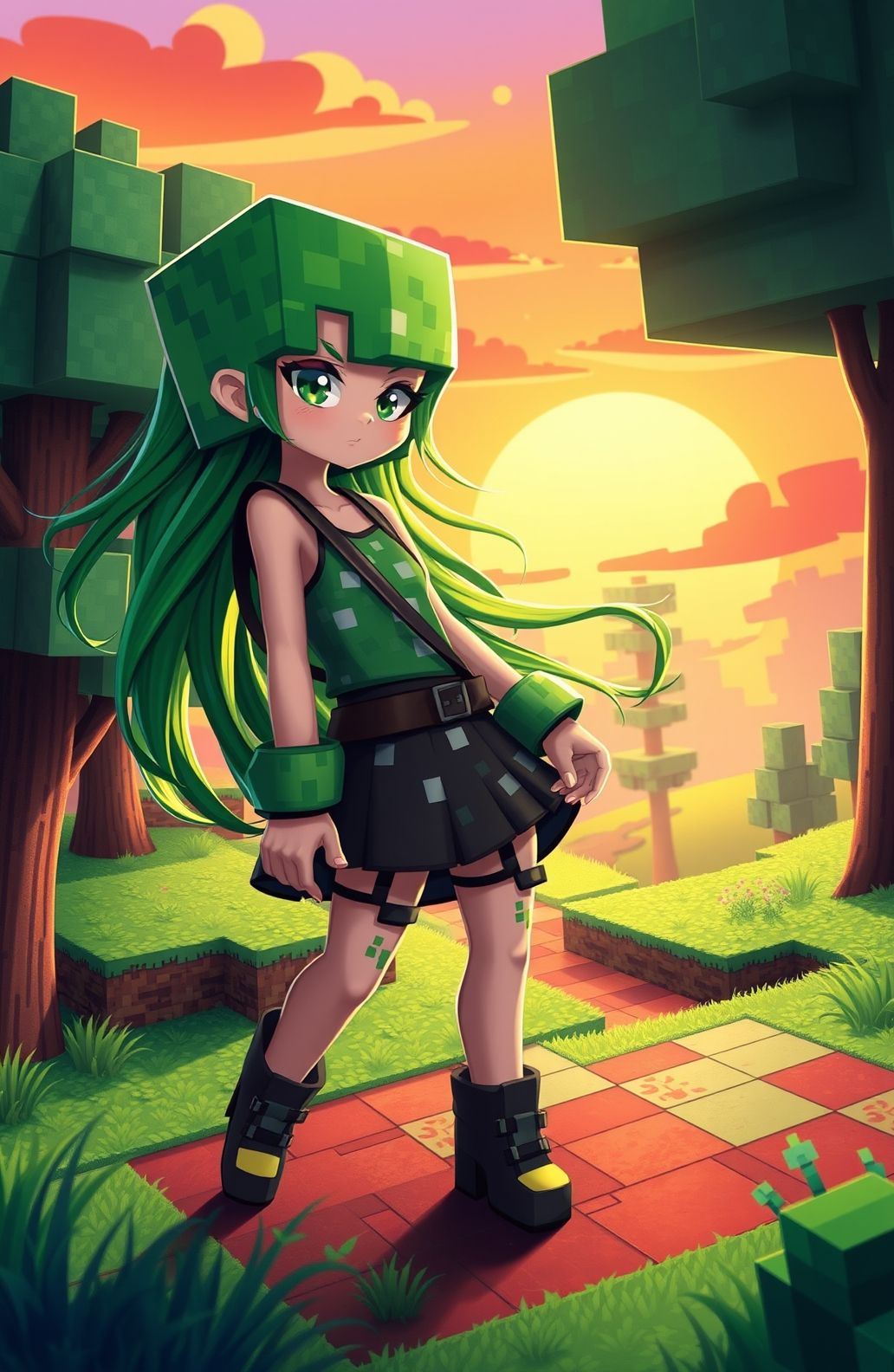🔥 Free Download Minecraft Creeper Girl Wallpaper by @gracedavis ...