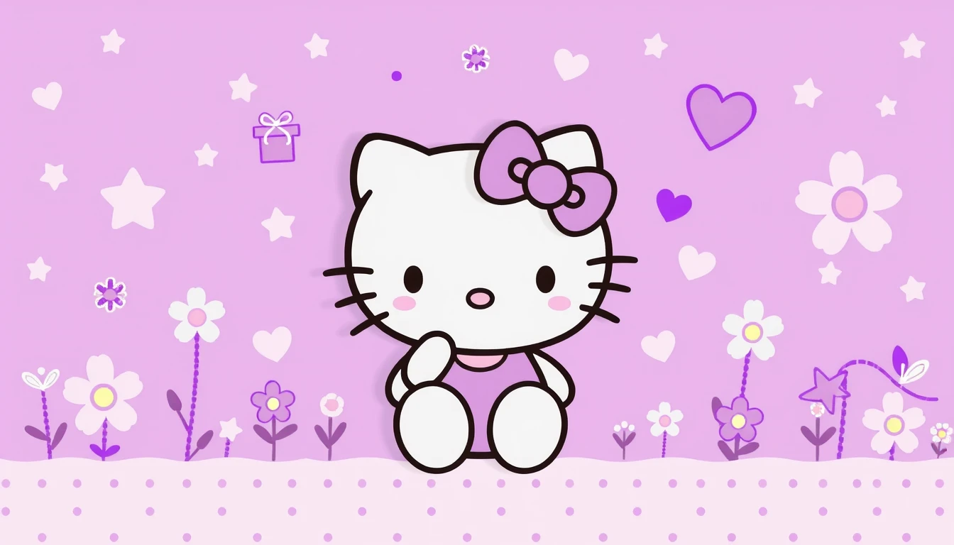 Hello Kitty Purple Nerd Backgrounds Wallpapers Hello Kitty Wallpaper