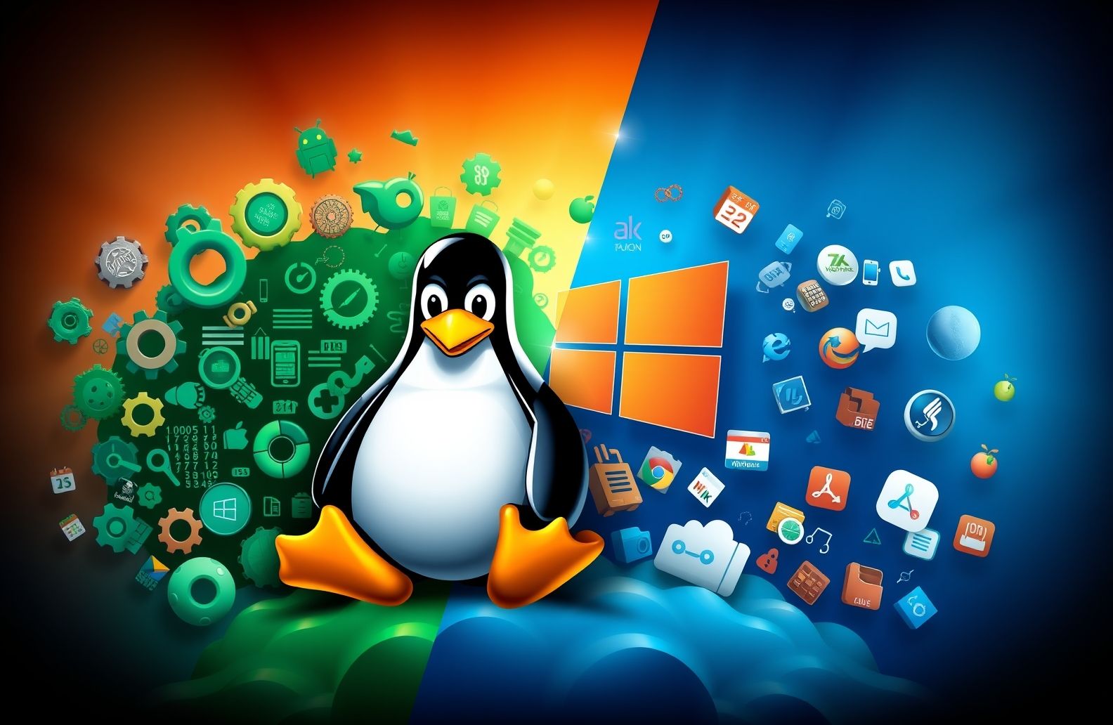 🔥 Free Download Linux Vs Windows Wallpaper by @mlang | WallpaperSafari