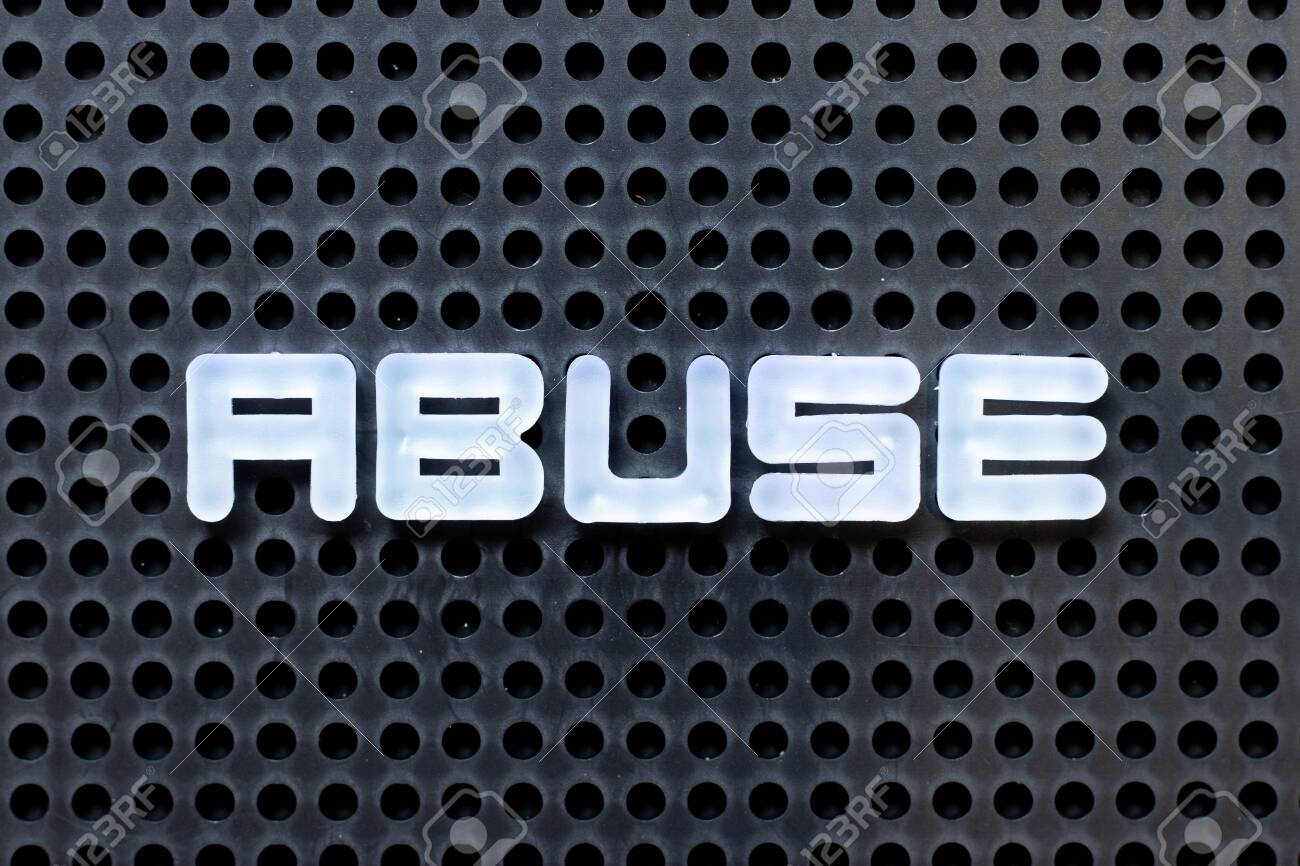 Free download White Color Alphabet With Word Abuse On Black Pegboard ...