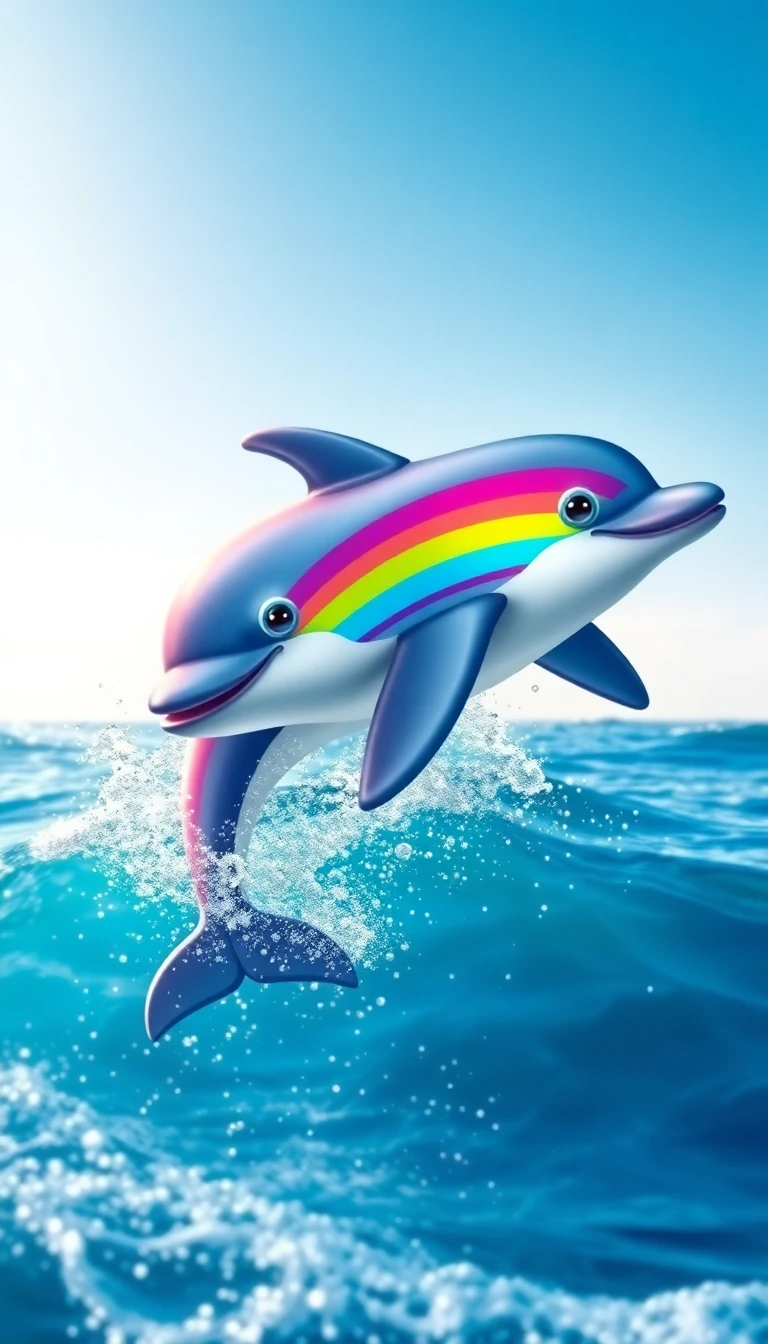🔥 Free Download Rainbow Striped Dolphin Wallpaper Image by @jvega ...