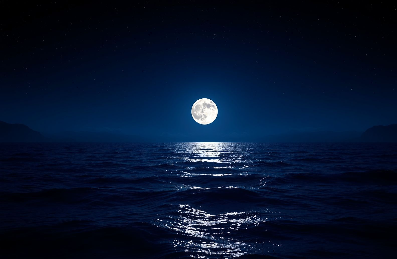 🔥 Free Download Full Moon Over The Blue Ocean Wallpaper Artistic by ...