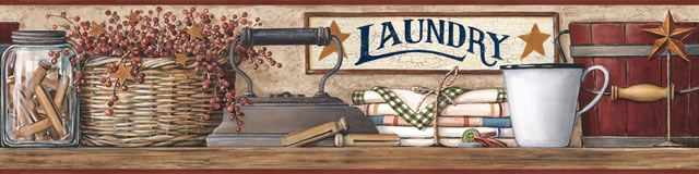 Free download Country Laundry Shelf Wallpaper Border HK4633BD laundry ...