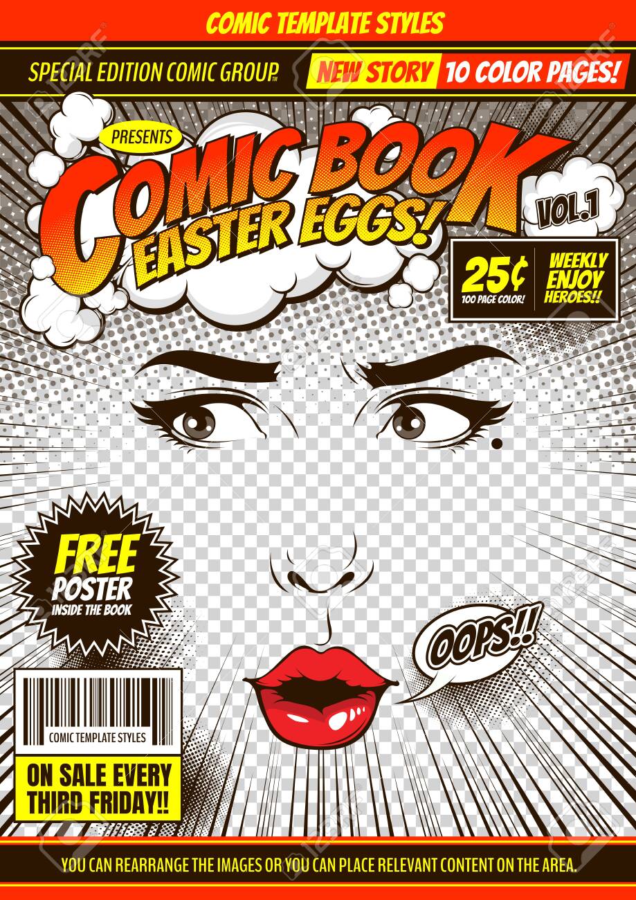 🔥 Free download Comic Cover Template Background Flyer Brochure Speech ...