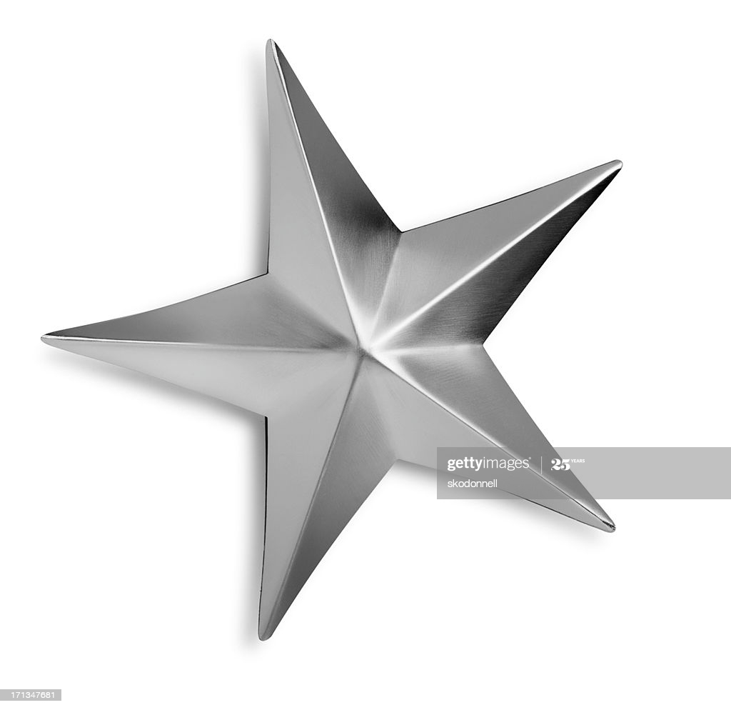 🔥 Free Download Beveled Silver Metal Star Isolated On A White ...