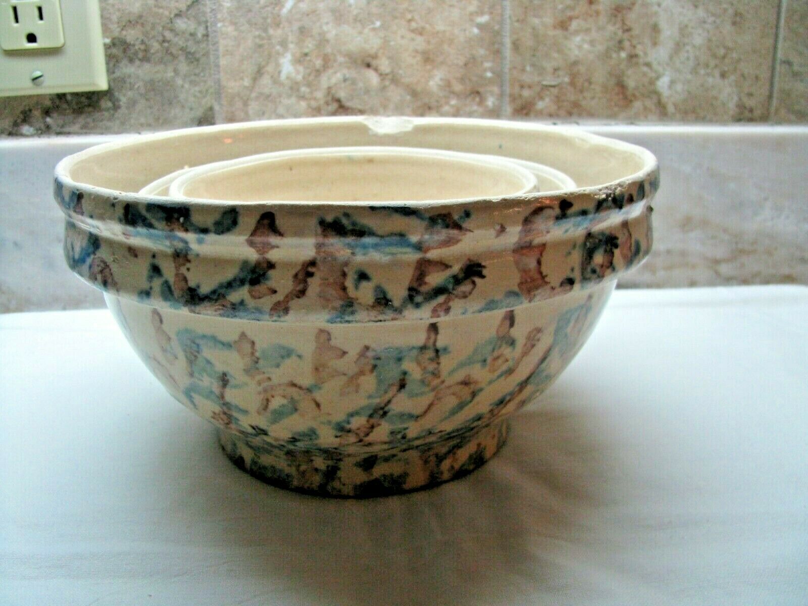 🔥 Free Download Antique Spongeware Spatterware Nesting Bowls Wow by ...