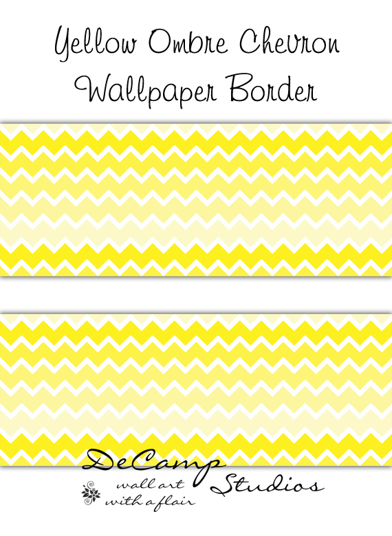 Free download Yellow Ombre Chevron Wallpaper Border Wall Decals Girl ...