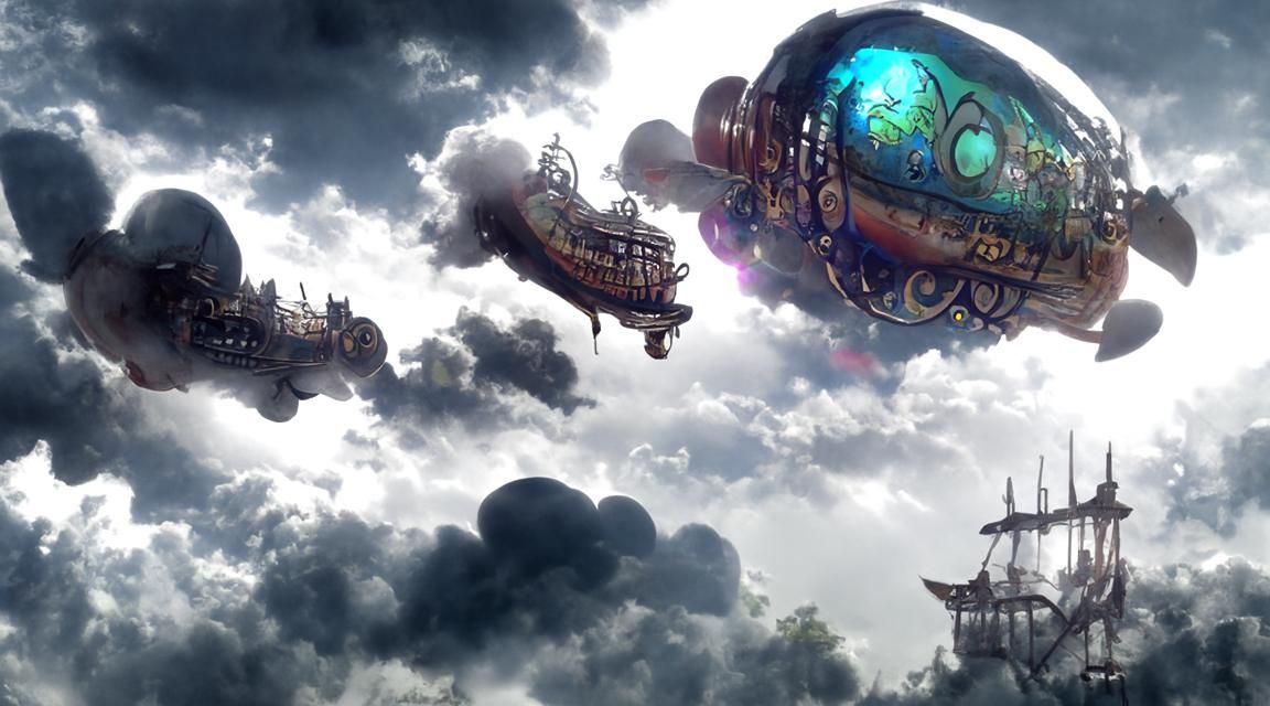 🔥 Free Download Steampunk Airships Ai Generated Artwork Nightcafe Creator by @elizabethwillis ...