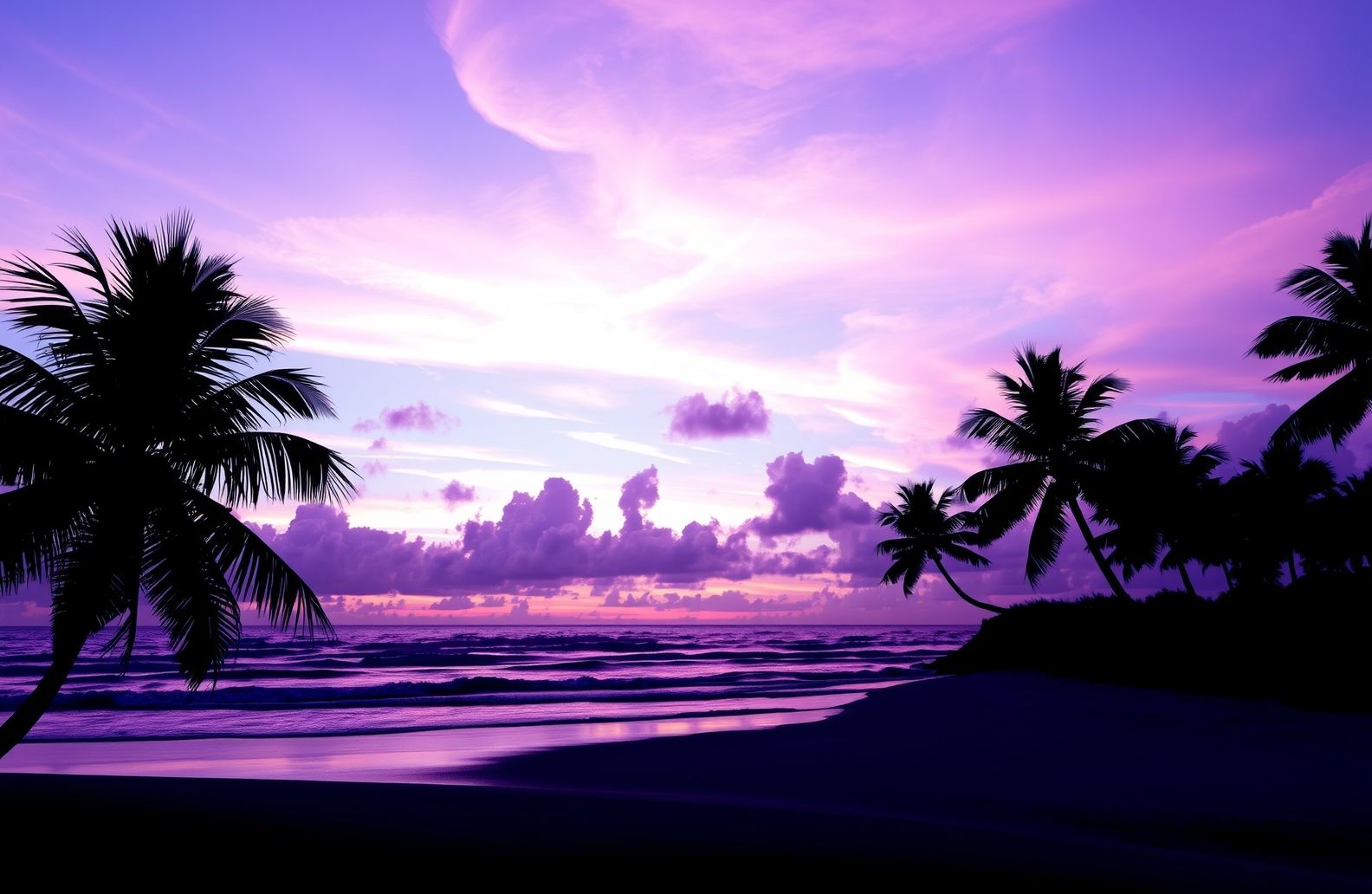 🔥 Free Download Purple Beach Sunset Wallpaper by @slynch78 ...