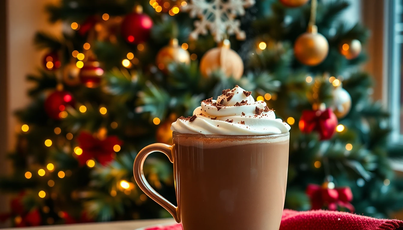 🔥 Free Download Hot Chocolate With A Christmas Tree Wallpaper by ...