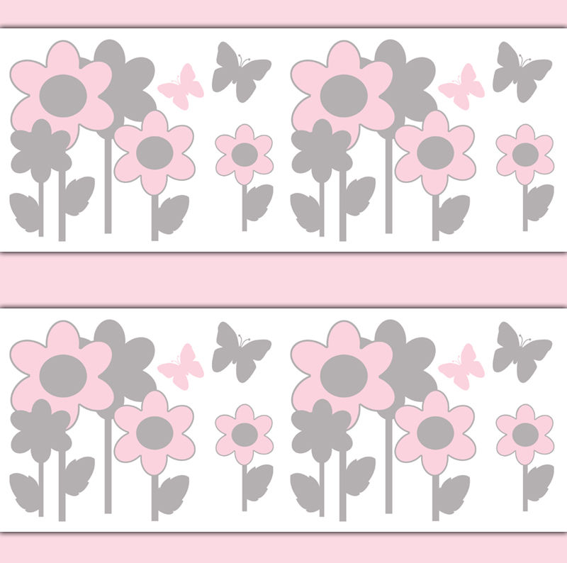 Pink And Grey Wallpaper Border at Jordan Arida blog