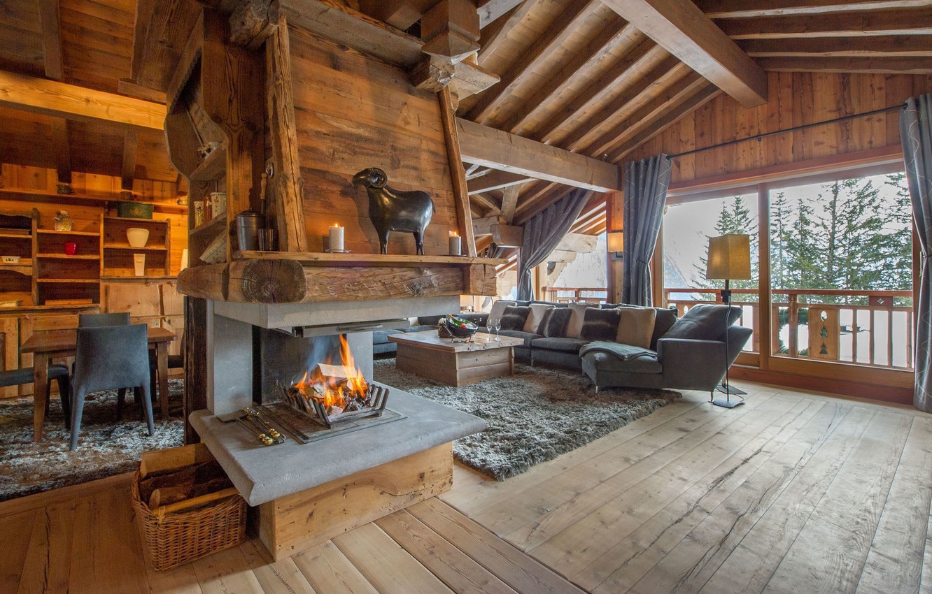 🔥 Free Download Wallpaper Interior Alps Fireplace Living Room Chalet ...