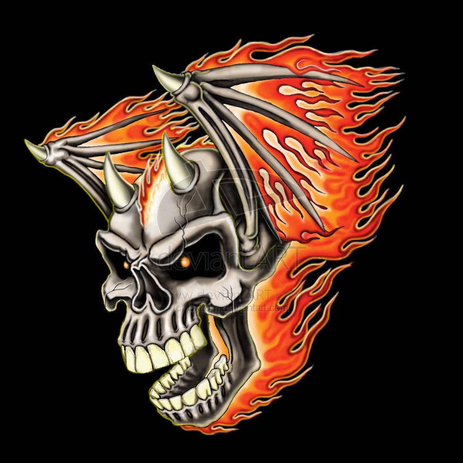 🔥 Free Download Flying Flaming Skull By britt8m by @ccaldwell ...