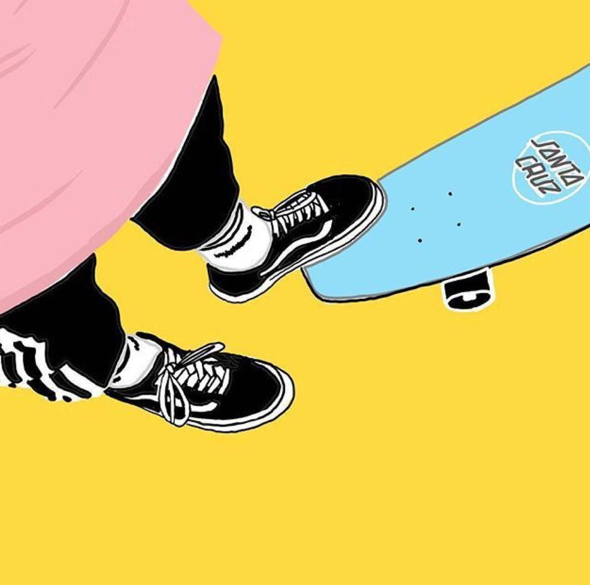 🔥 Free Download Aesthetic Skateboard Yellow Art Vijb0B0Y745179Ii ...