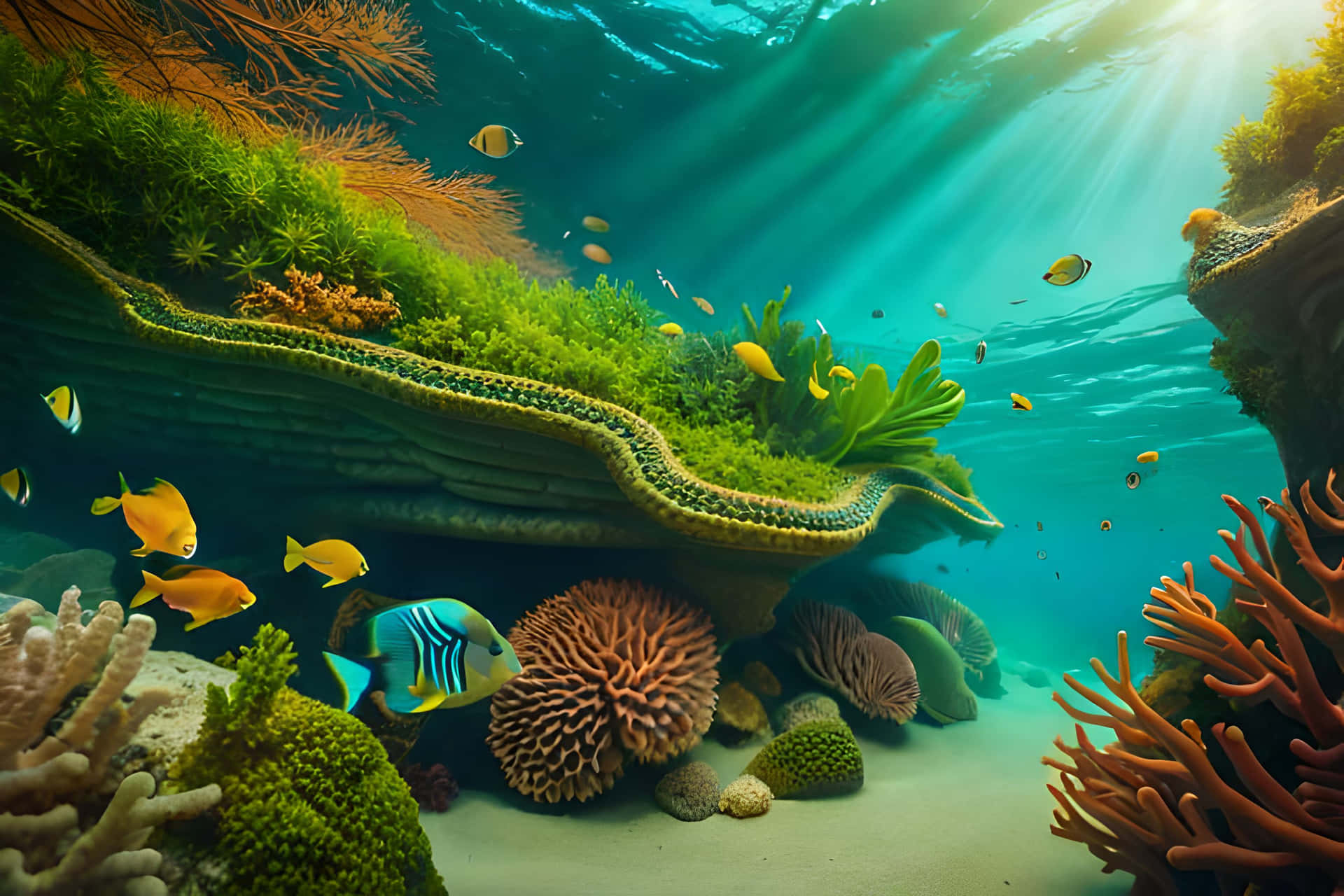 🔥 Free Download Vibrant Ocean Life Underwater Scene Wallpaper by ...