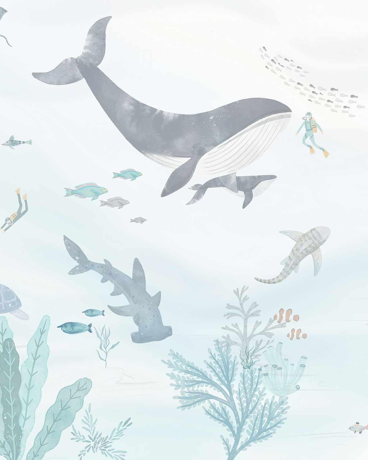 🔥 Free Download Under Water Ocean Theme Mural Kids Room Peel Stick ...
