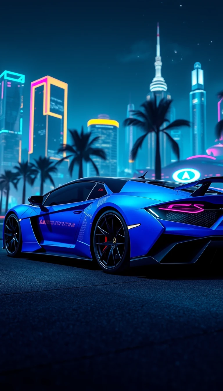 🔥 [40+] Neon Blue Lamborghini Wallpapers | WallpaperSafari