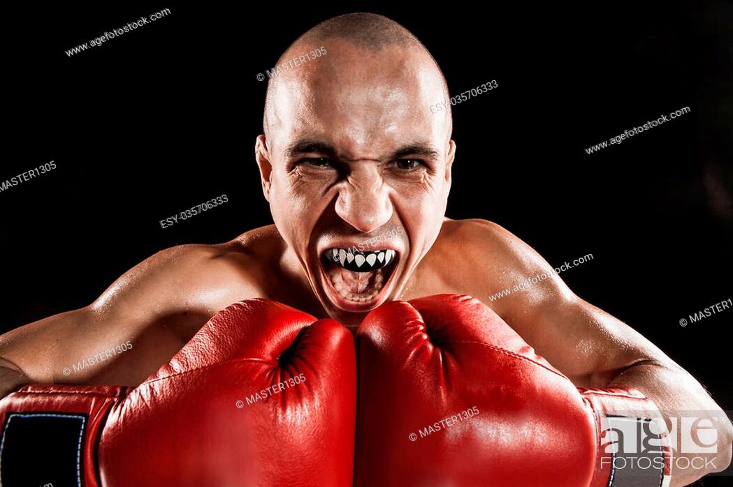 🔥 Free Download The Young Male Athlete Kickboxing On A Black Background ...
