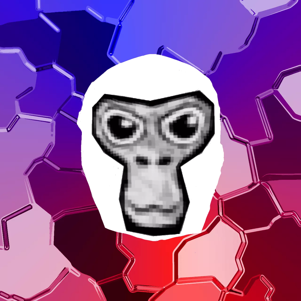 🔥 Free Download An Image Of A Monkey Face In Front Hexagons And Cubes ...