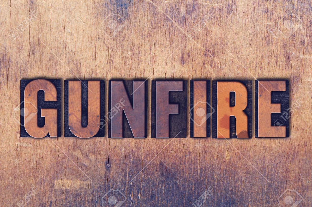 Free Download The Word Gunfire Concept And Theme Written In Vintage