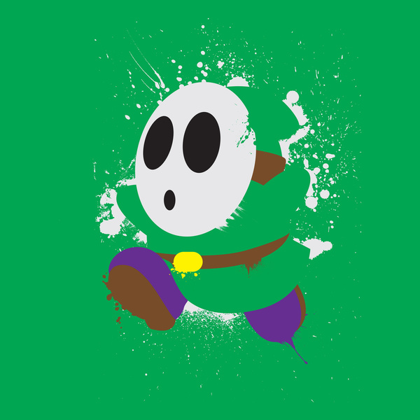 Free download Shy Guy Wallpaper Green shy guy splattery design [600x600 ...