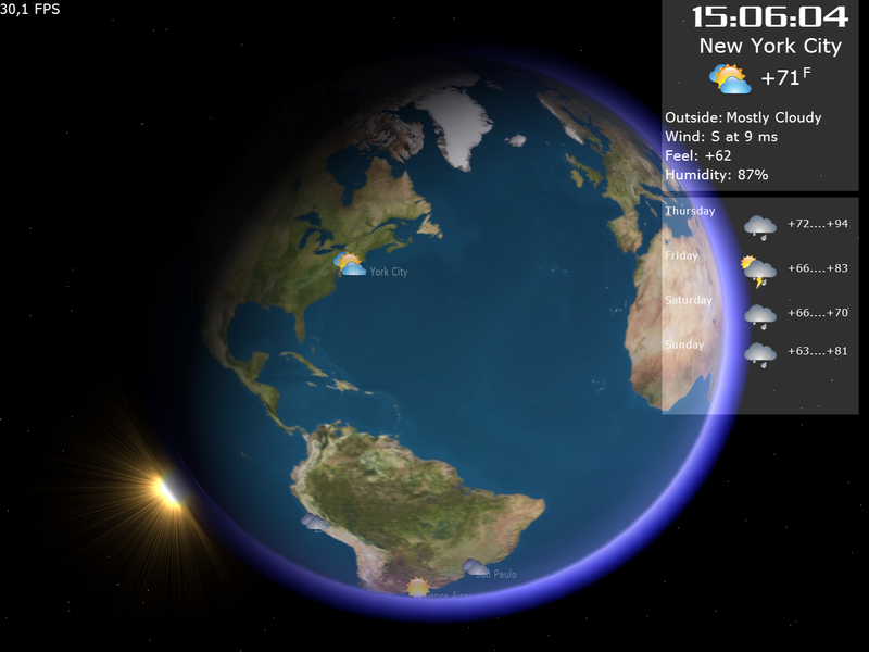 Free download Weather on Earth 3D Shareware This screensaver not just ...