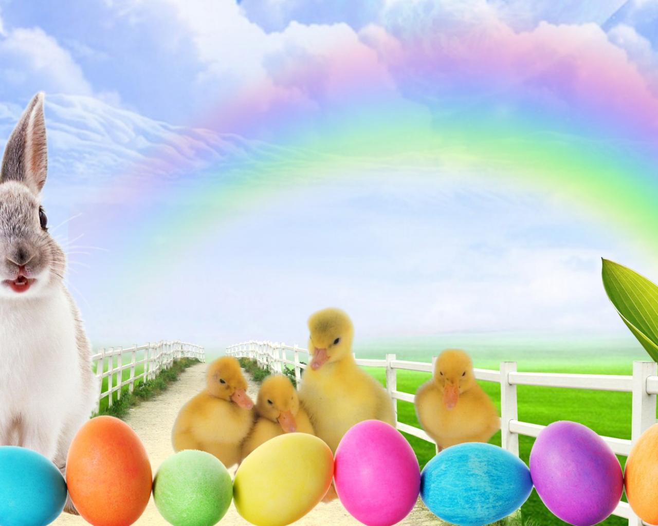 Free download hd wallpaper easter bunny lane clouds colored Background ...