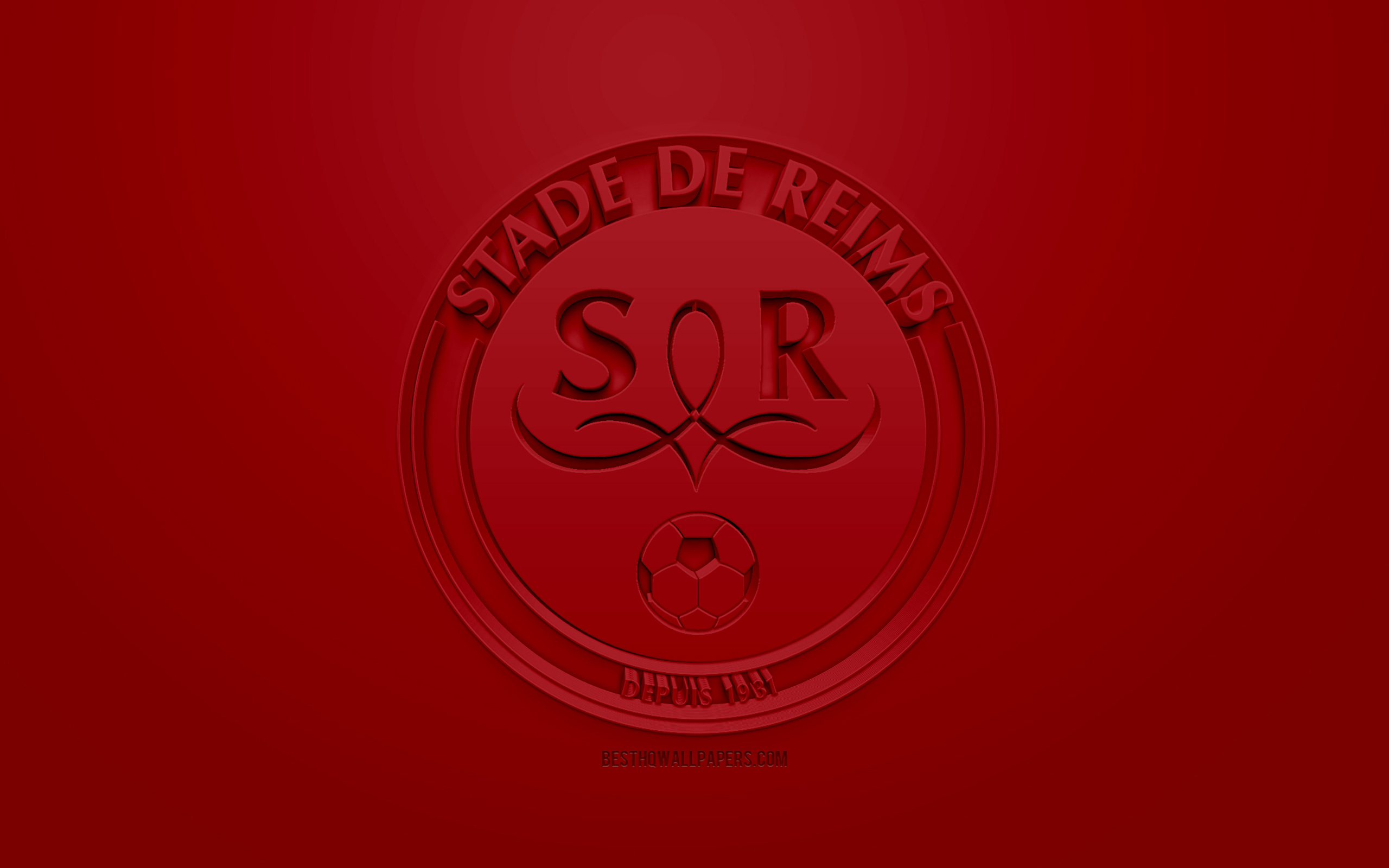 Free download Download wallpapers Stade de Reims creative 3D logo dark ...
