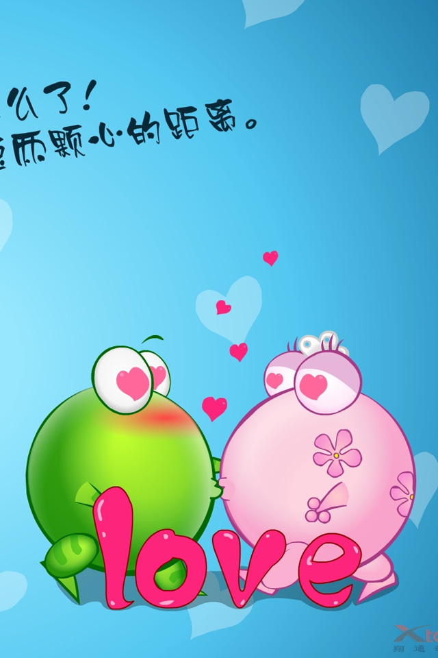 Free download Cute frog cartoon love iPhone wallpaper iPhone 4 ...