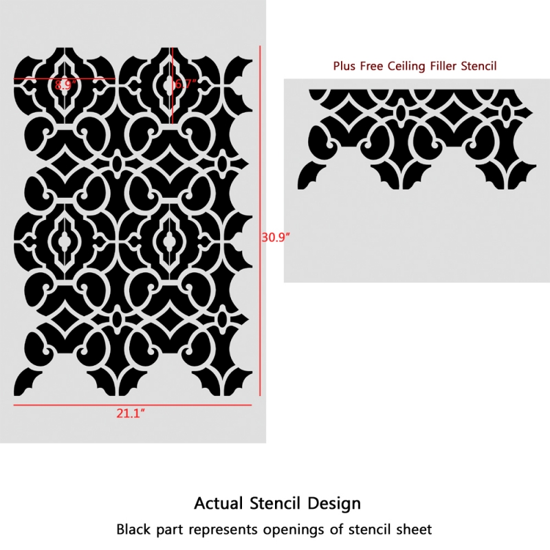 Free download Wall Stencil Emily for DIY decor Wallpaper Look J ...