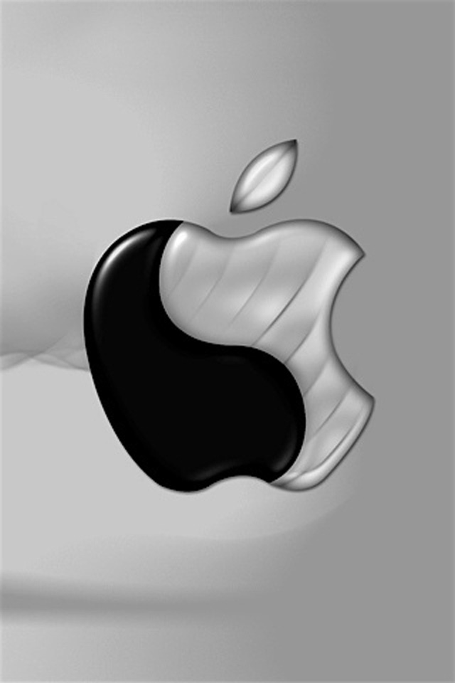 Free download logos wallpaper Apple Ying Yang with size 640x960 pixels ...